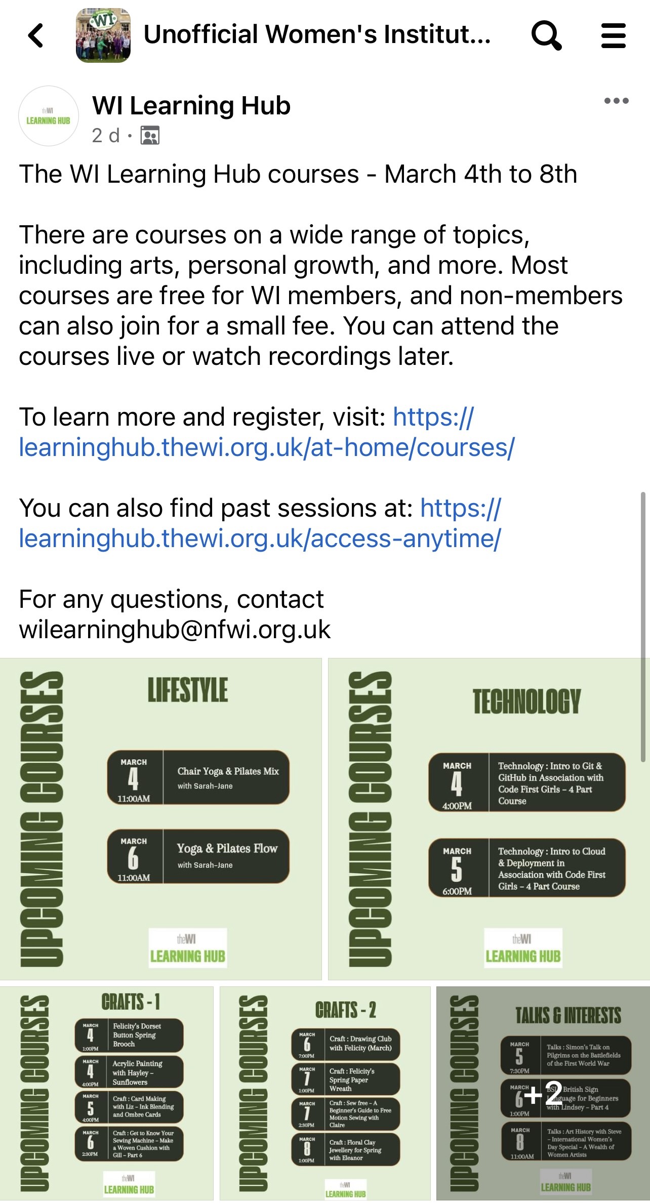 WI Learning Hub | Market Harborough WI